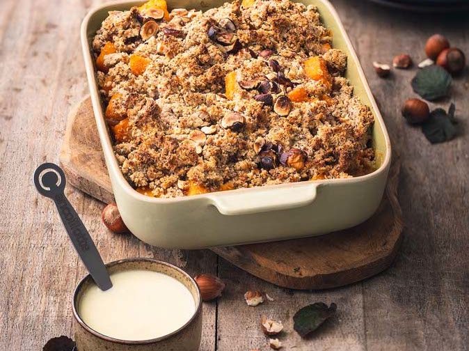 Crumble de courge butternut, noisettes et Cancoillotte • macommune.info